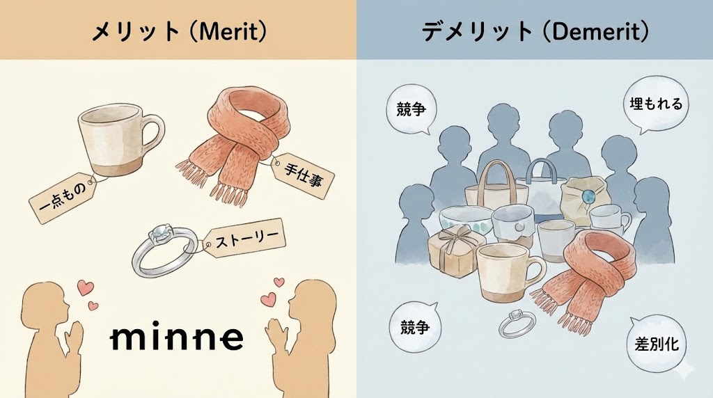 ミンネとメルカリはどっちが売れる？ハンドメイド作家が同時出品のメリットと客層の違いを徹底比較 | TOIRO handmade